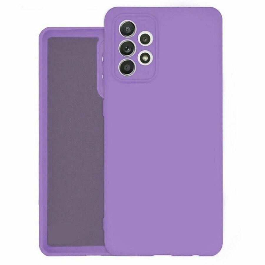 Силиконовая накладка Silky soft-touch для Samsung A73 светло-сиреневый