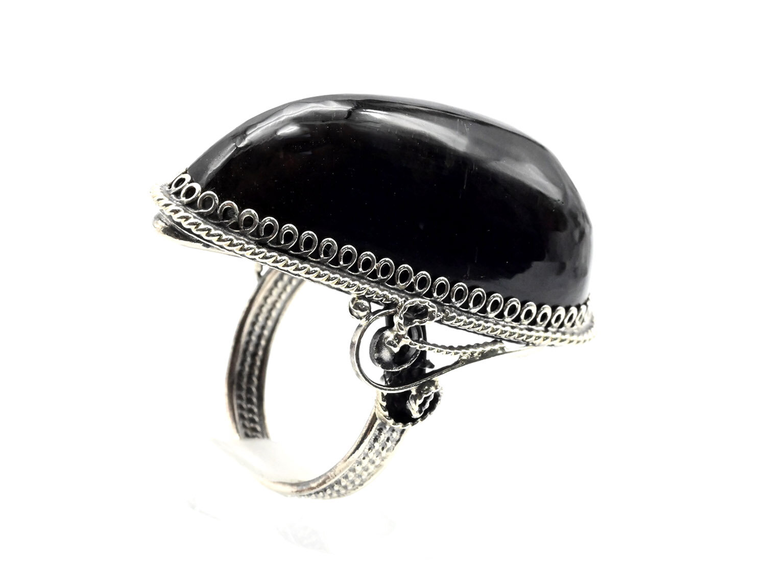 Кольцо, обсидиан