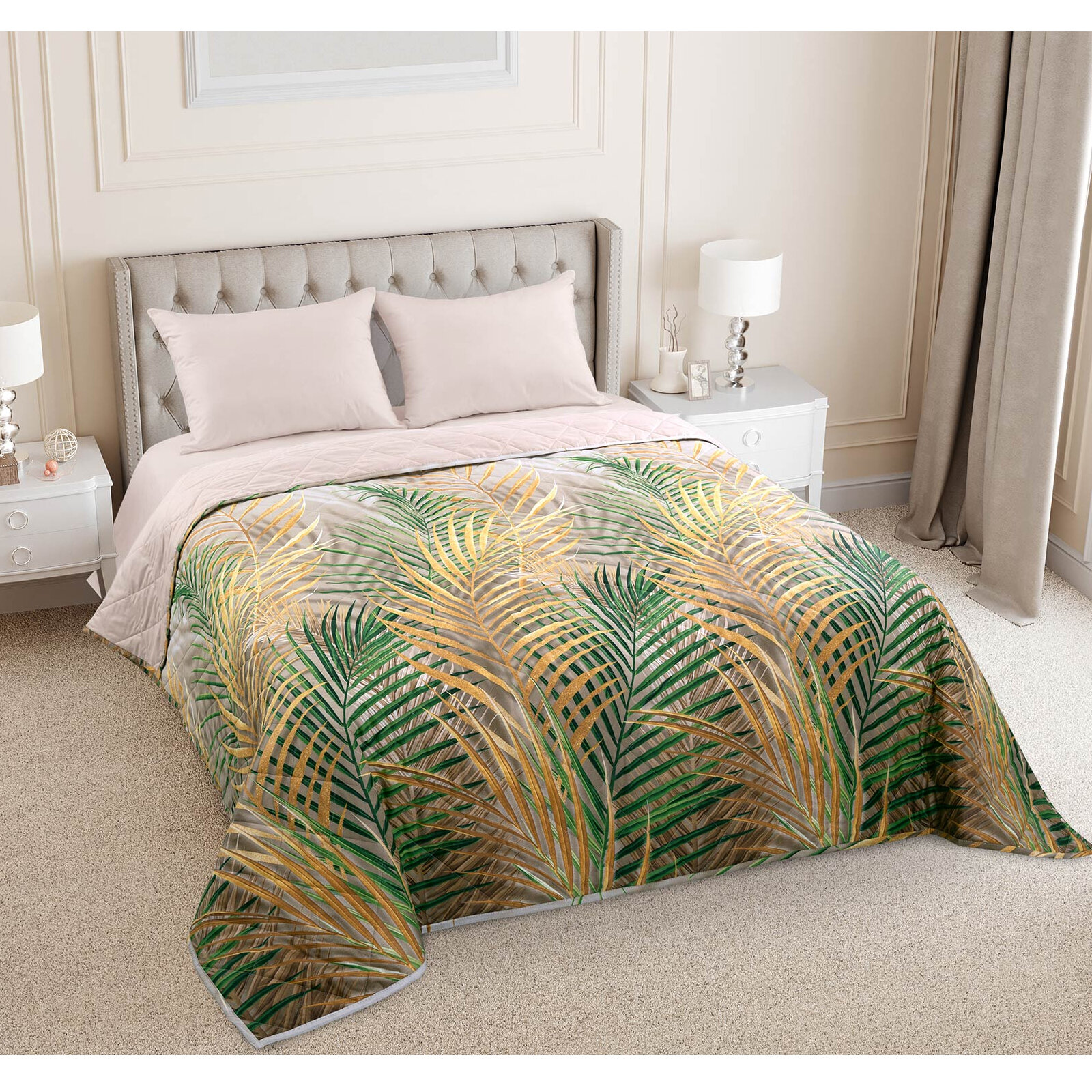 Покрывало из перкали 240х225 стеганое Палмер