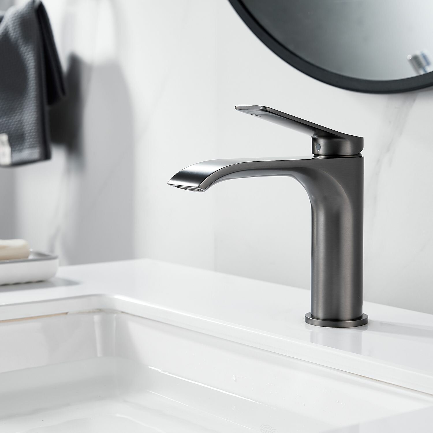 Смеситель для раковины S4101T оружейная сталь