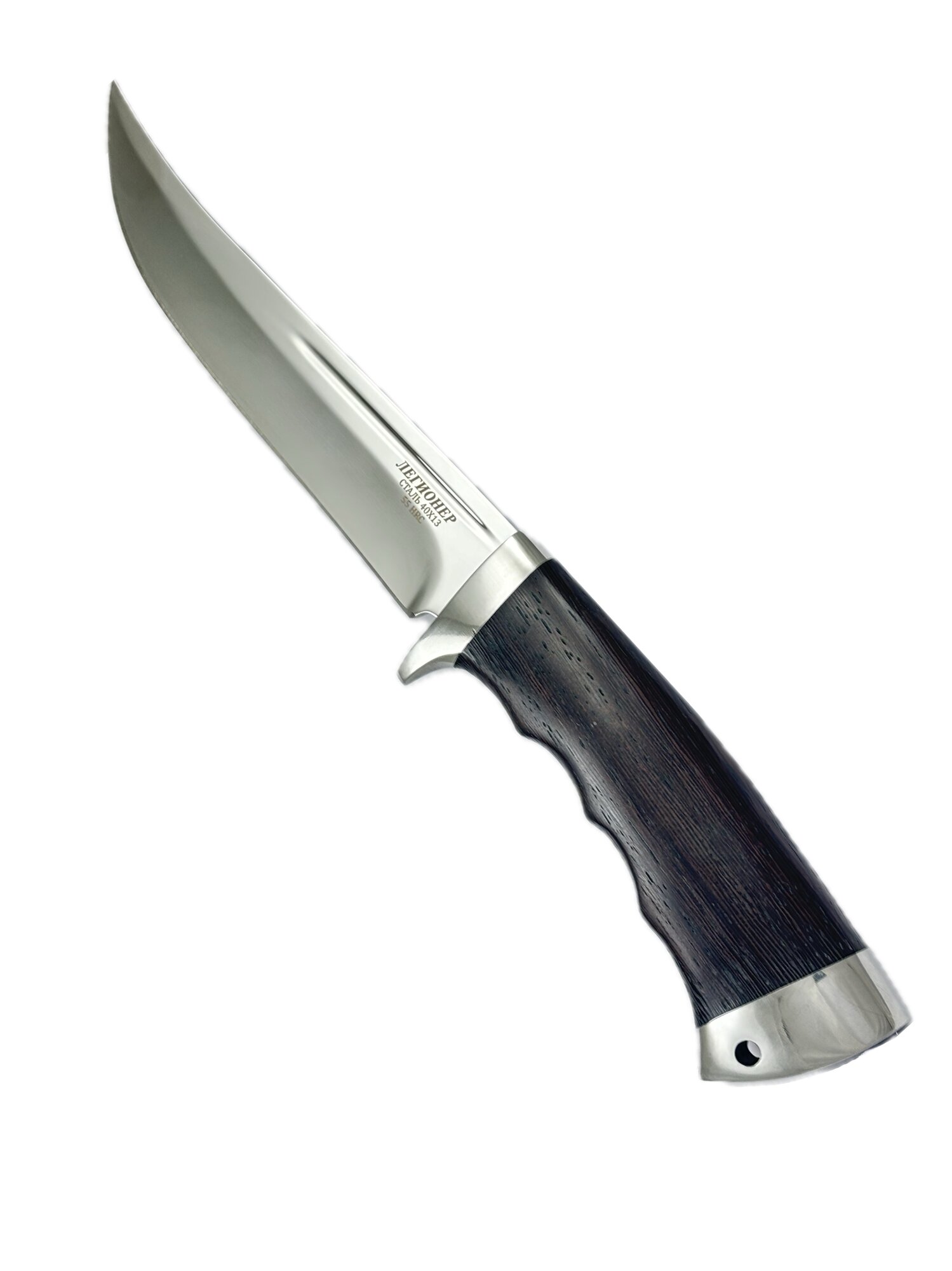 Туристический нож Pirat Легионер, нержавеющая сталь, длина лезвия 15см, дерево, чехол