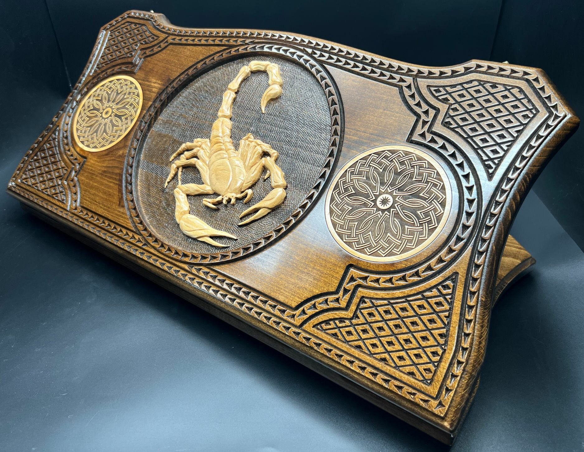 Нарды деревянные резные "Императорский Скорпион" 60см