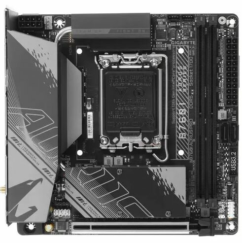 Материнская плата GIGABYTE B760I AORUS PRO (B760I AORUS PRO) - LGA 1700, Intel B760, 2xDDR5-4800 МГц, 1xPCI-Ex16, 2xM.2, Mini-ITX