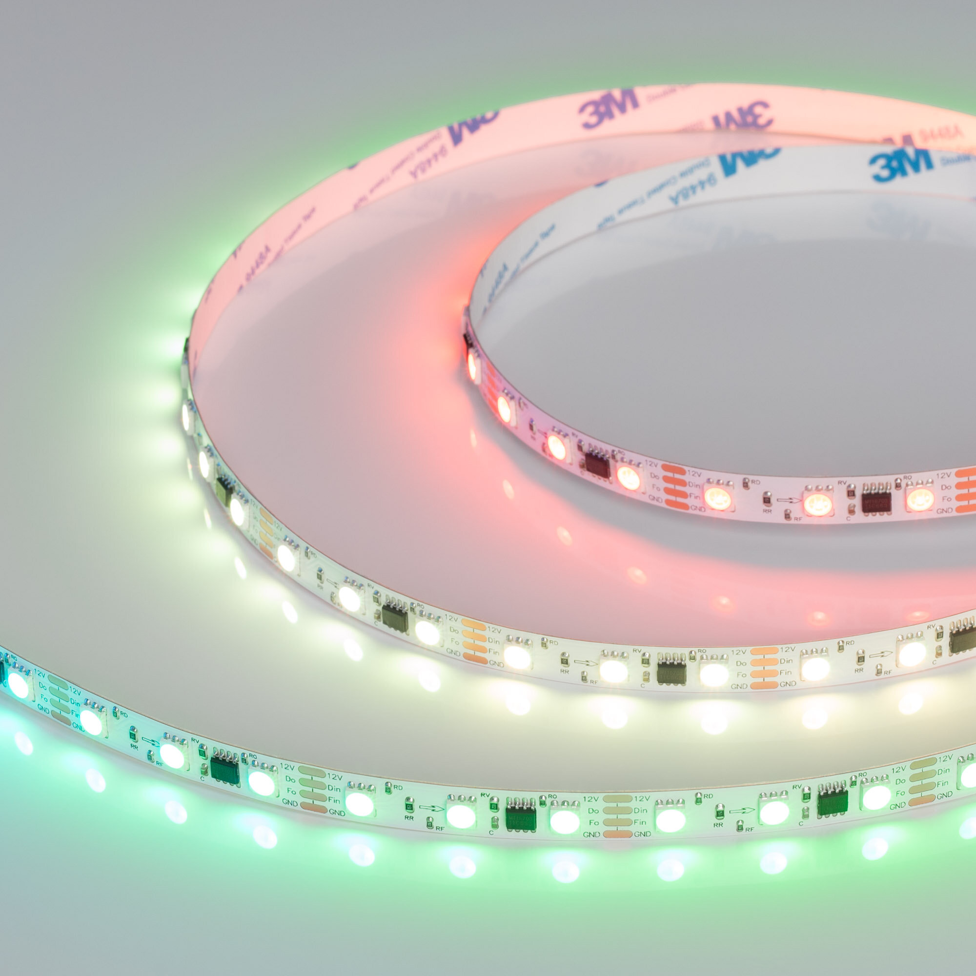Лента светодиодная Arlight Лента SPI-B60-10mm 12V RGB-PX3-BPT (12 W/m, IP20, 5060, 5m) (Arlight, бегущий огонь), 5м
