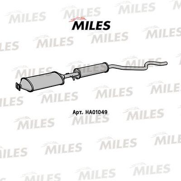 MILES ha01049 (HA01049) резонатор Daewoo (Дэу) Nexia (Нексия) (корот. без л. з)
