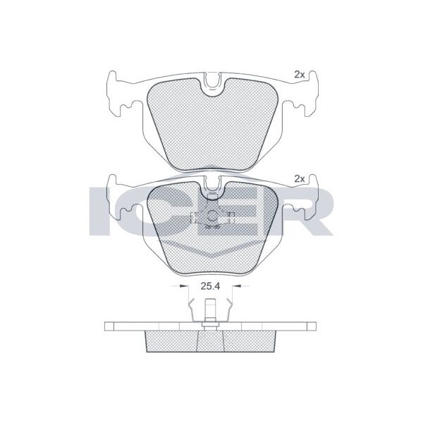 Колодки тормозные дисковые комплект BMW, ICER 181548 (1 шт.)