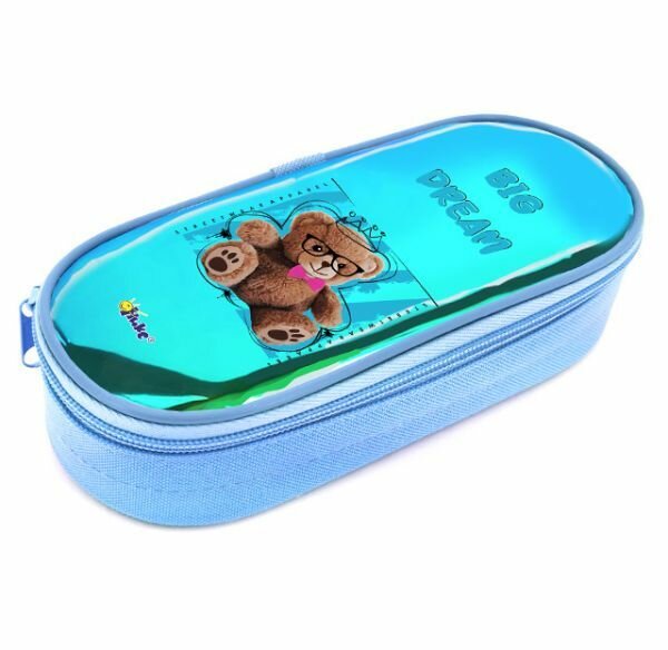 Пенал-косметичка с откид. планкой (210*85*50) молния, ткань, ПВХ "Милый мишка"