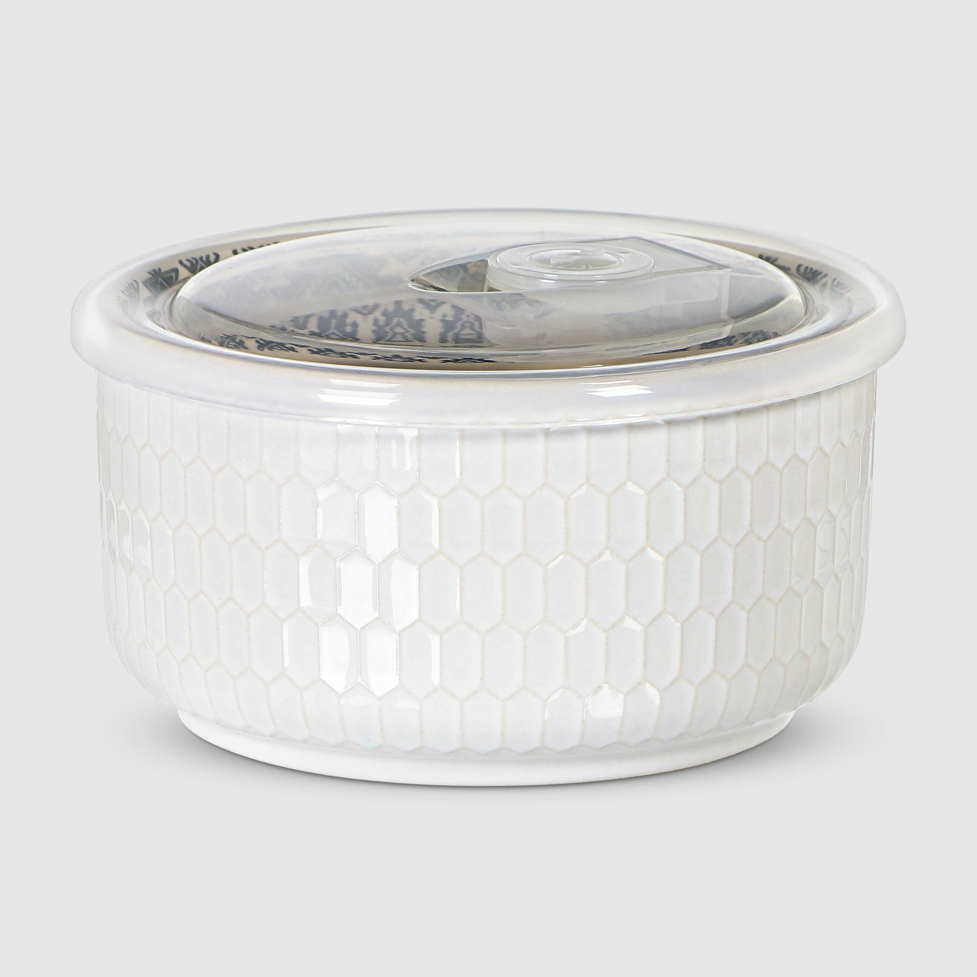 Салатник White Rabbit embossed с крышкой 12,6 см, посуда для кухни