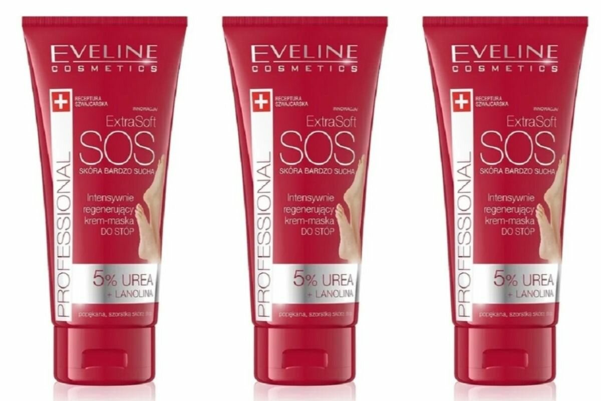 Eveline Cosmetics Интенсивно регенерирующий крем-маска для ног EXTRA SOFT PROFESSIONAL, 100 мл, 3 шт