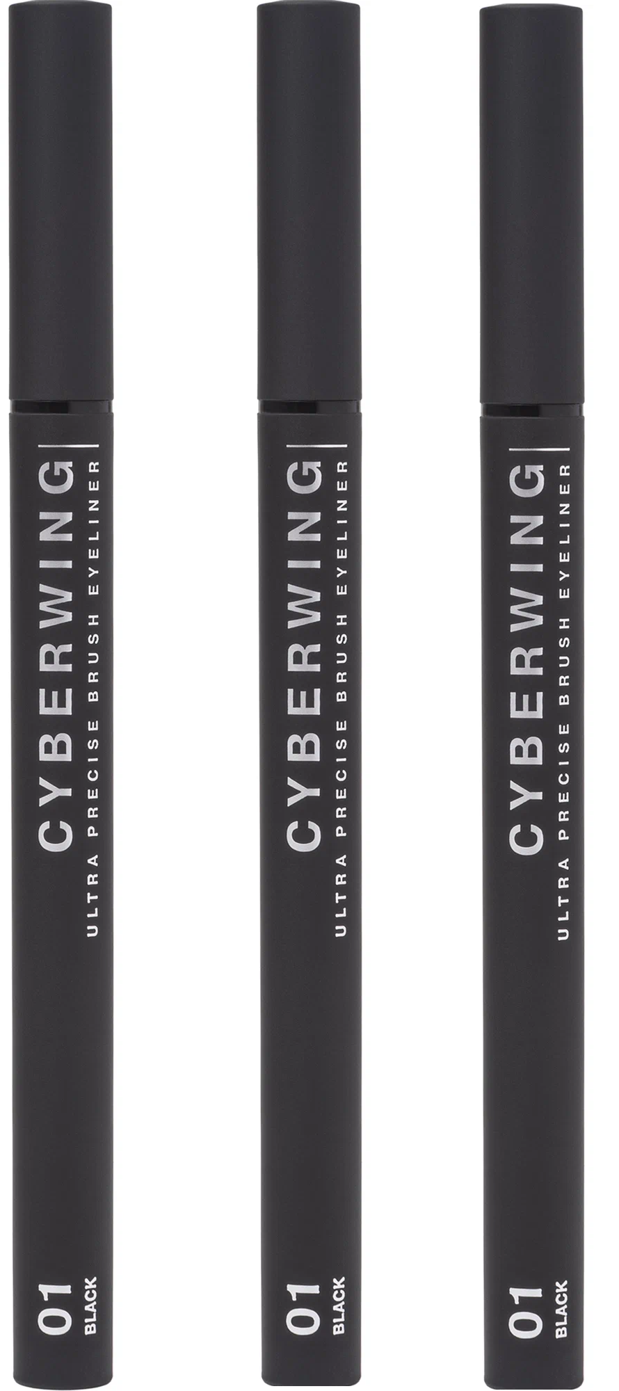 Подводка-лайнер для глаз с ультратонкой кистью Influence Beauty Cyberwing т.01 Чёрный 0,5 мл 3 шт