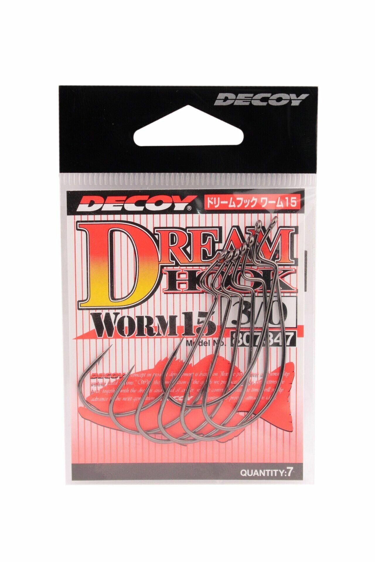 Крючок Decoy Dream Hook Worm 15 Offset 3/0, 7 шт.