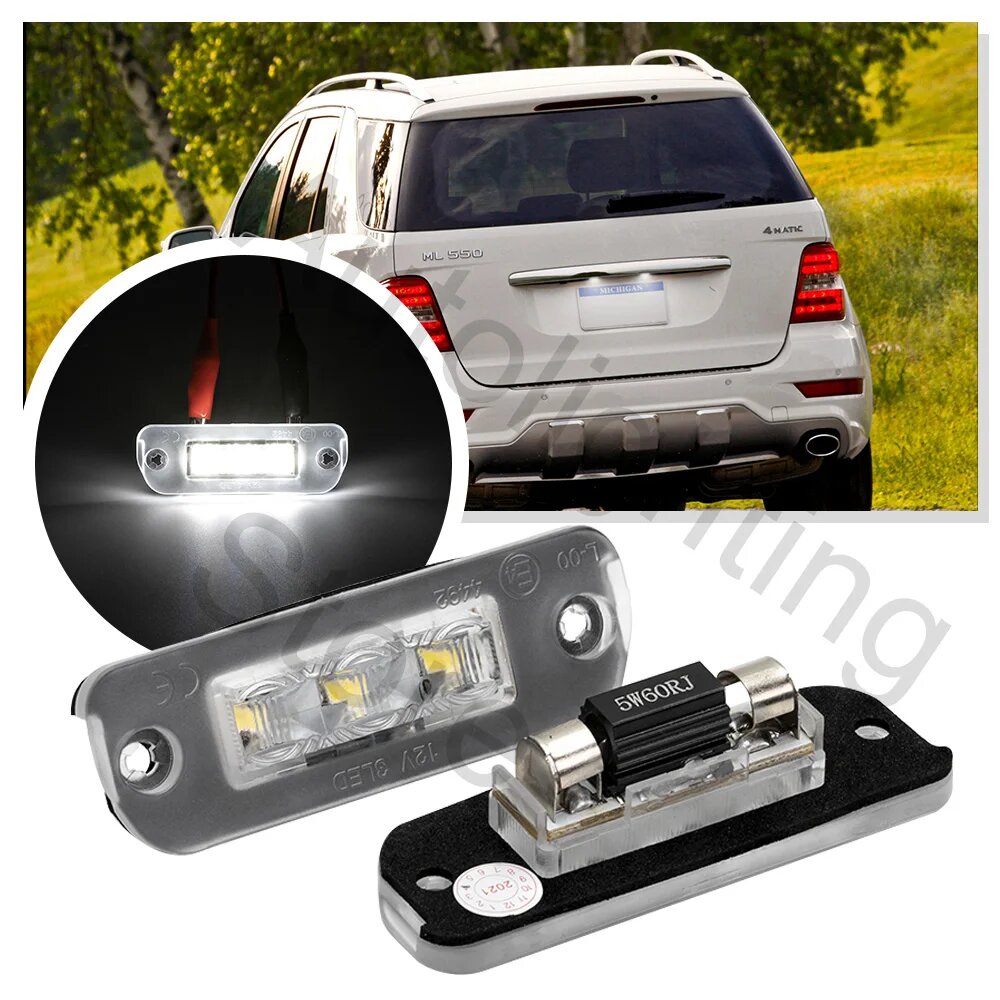 2 шт. светодиодный светильник номерного знака для Mercedes Benz W251 W164 X164 R ML GL 2005 2006 2007 2008-2012 Class Canbus задняя лампа