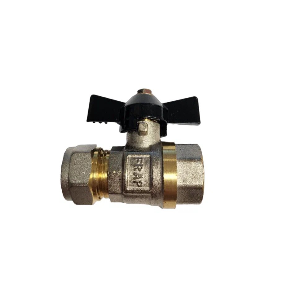 Кран шаровой Frap F251.2005 с обжимным соединением для металлополимерных труб, 20 x 3/4", цанга - внутренняя