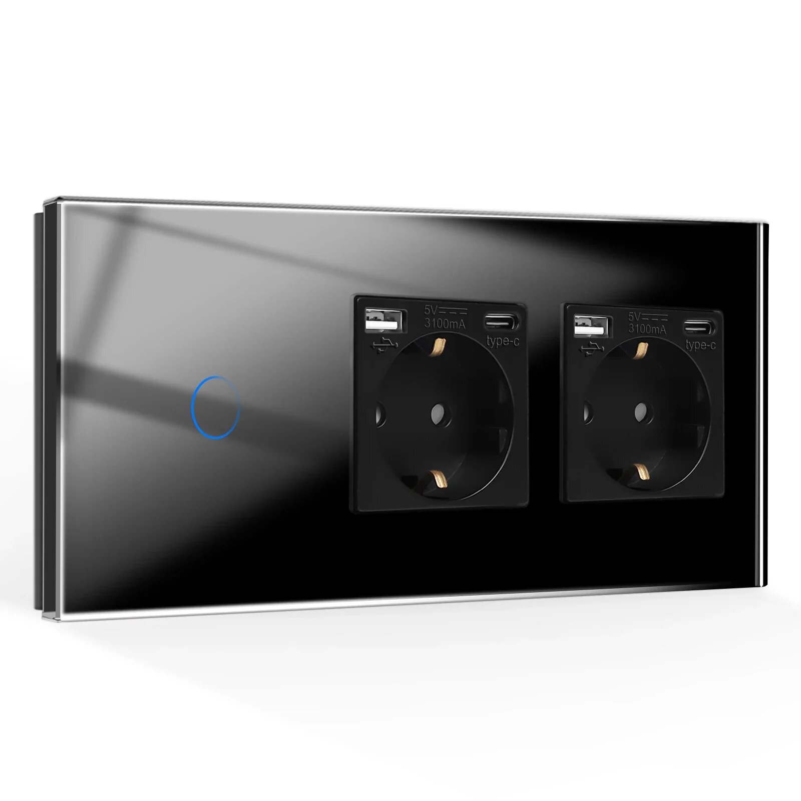 Сенсорный выключатель света Bingoelec 1/2/3 Gang 1G 2Type-c Sockets