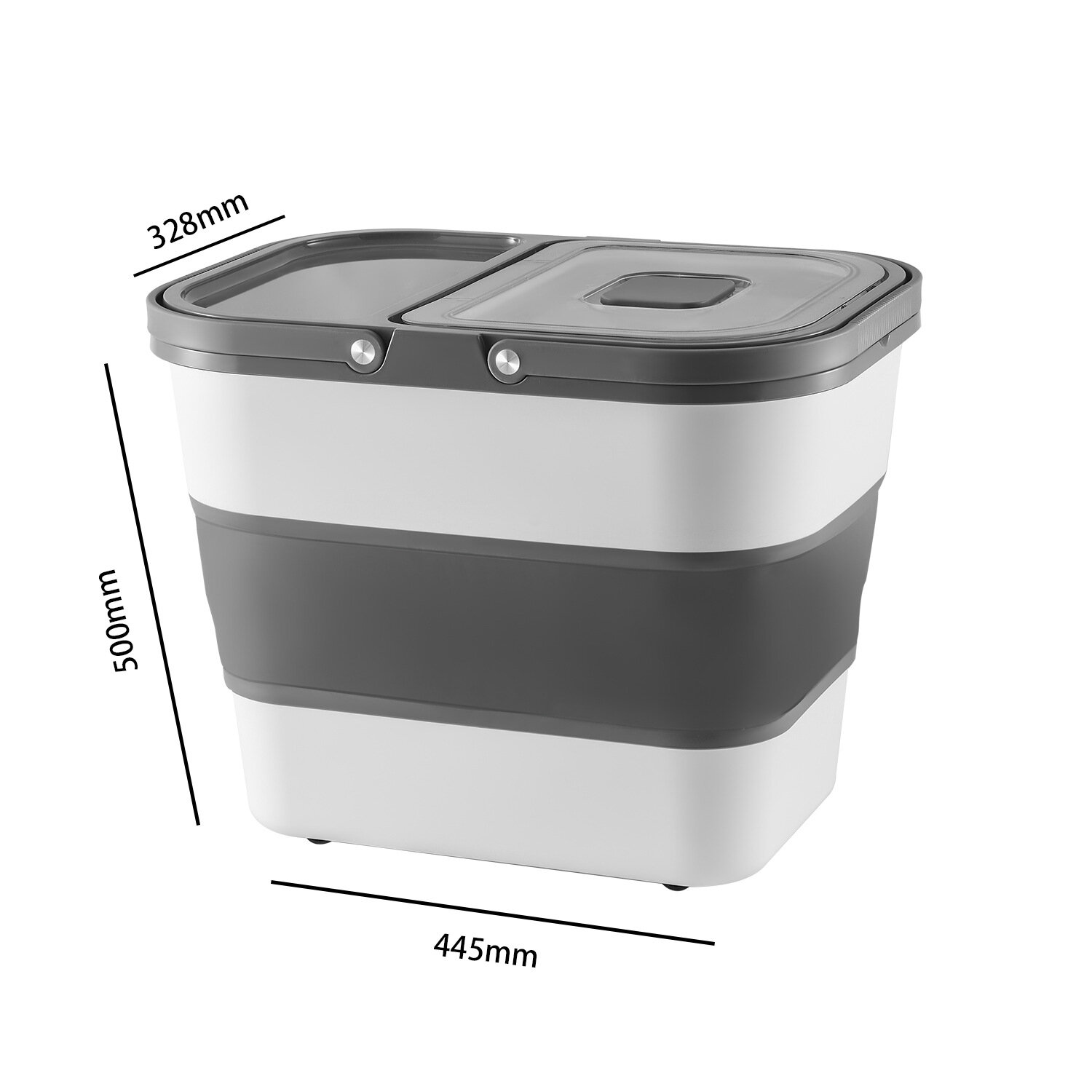 25-литровый складной контейнер для хранения риса с герметичной крышкой для корма животных, защита от моли и влаги,