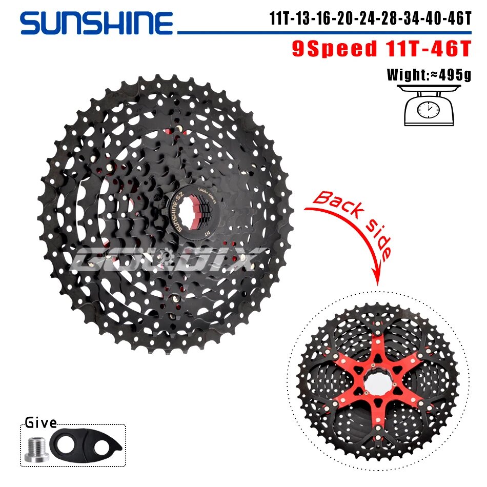 SUNSHINE 9-скоростная кассета 11-46T черная