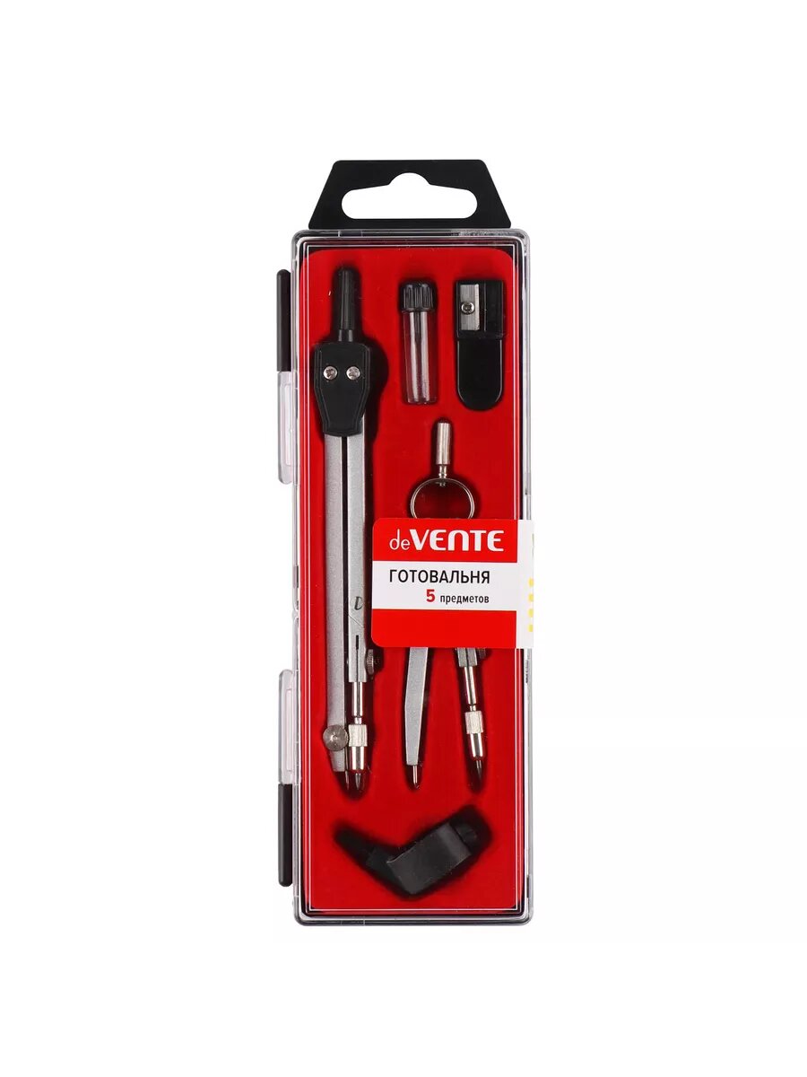 Готовальня Everfine 5093204, 5 предметов, металл, европодвес