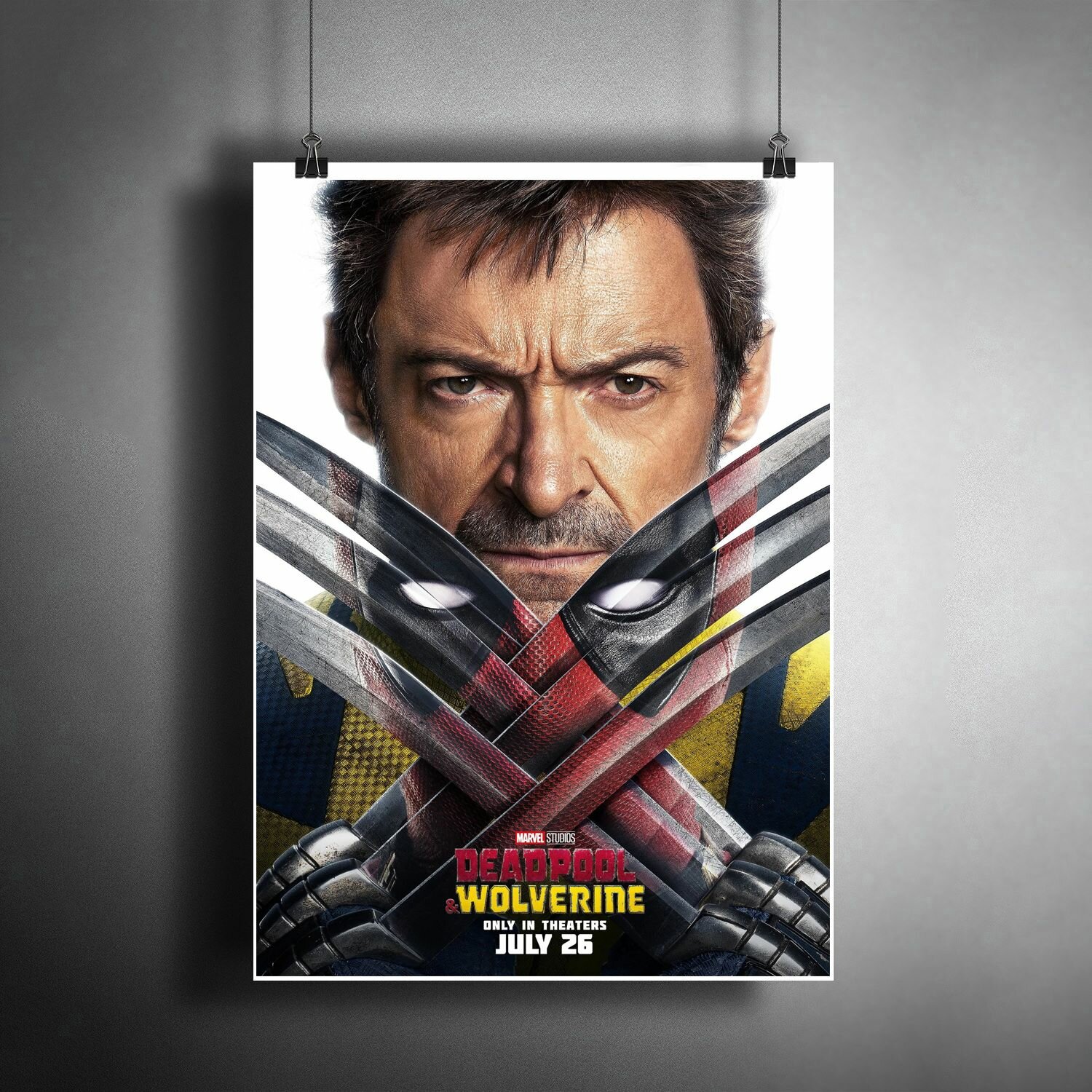 Постер плакат для интерьера "Дэдпул и Росомаха"/ Декор дома, офиса, комнаты A3 (297 x 420 мм)