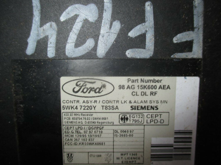 Блок управления центральным замком Форд Фокус 1, 98AG15K600AEA