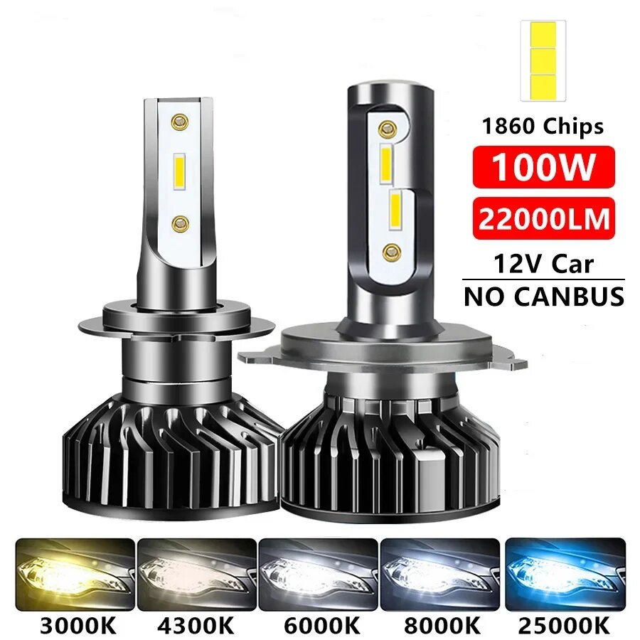 Автомобильные фары 110 Вт 4300 К 6000 К 8000 К HB3 12V 1860 NO CANBUS, 9012(HIR2), 8000K White Blue