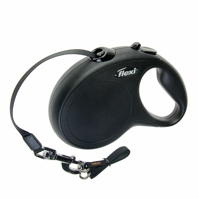 Flexi Рулетка Flexi New Classic L, лента 5 м, до 50 кг, чёрная