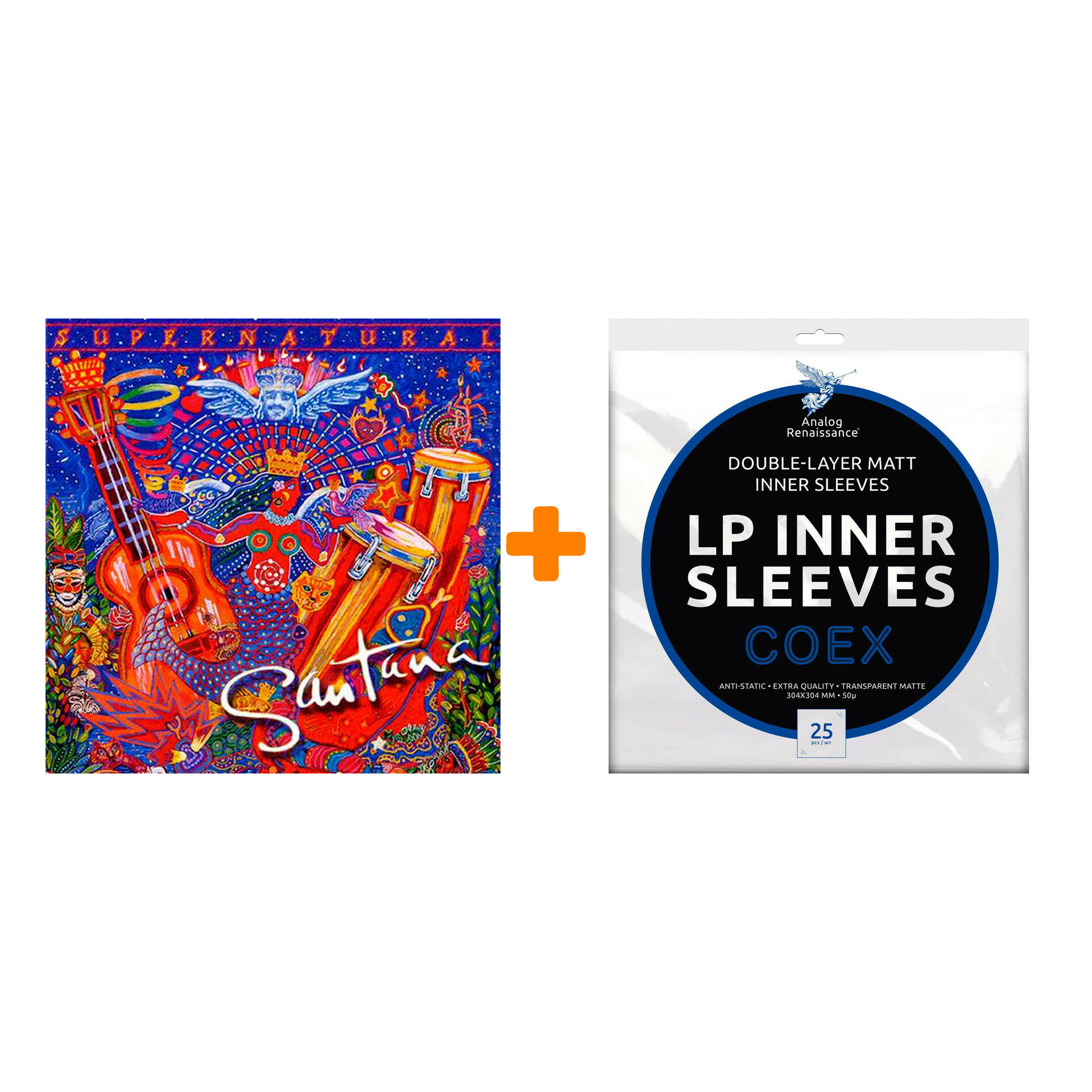 SANTANA Supernatural 2LP + Конверты внутренние COEX для грампластинок 12" 25шт Набор