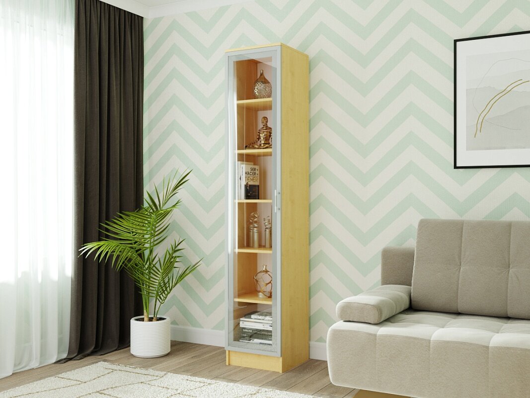 Книжный шкаф МебельЛэнд24 Альма - 1 Клен 50x40x210 желтый