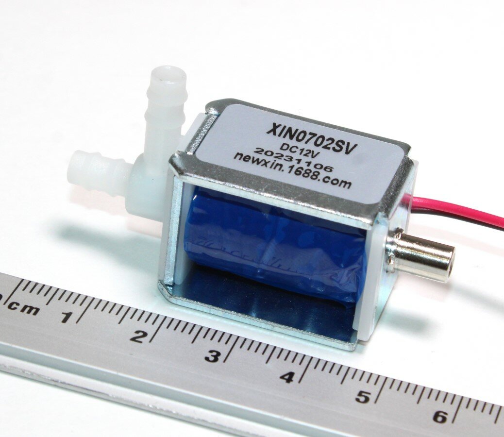 VN0702SV, Воздушный электромагнитный 3-х ходовой клапан, (Uпит=12VDC, Imax=250mA, tраб=0-55°C, p=0-80Kpa)