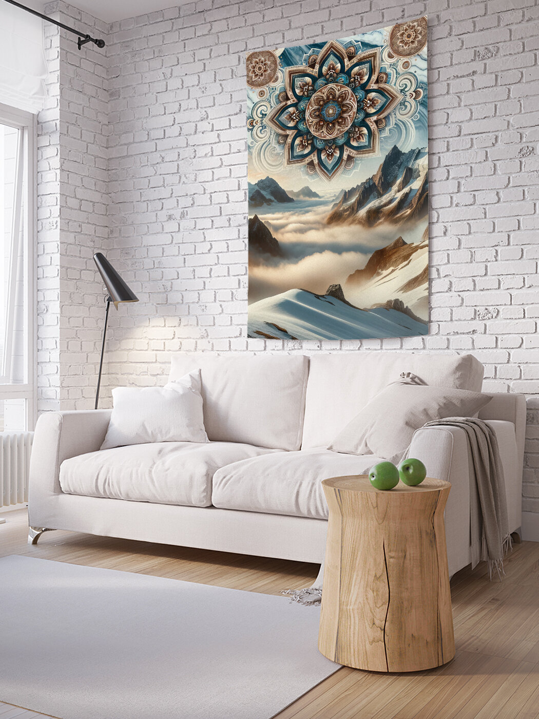 Фотопанно на стену вертикальный из ткани постер 100х150 "Мандала в небе", JoyArty