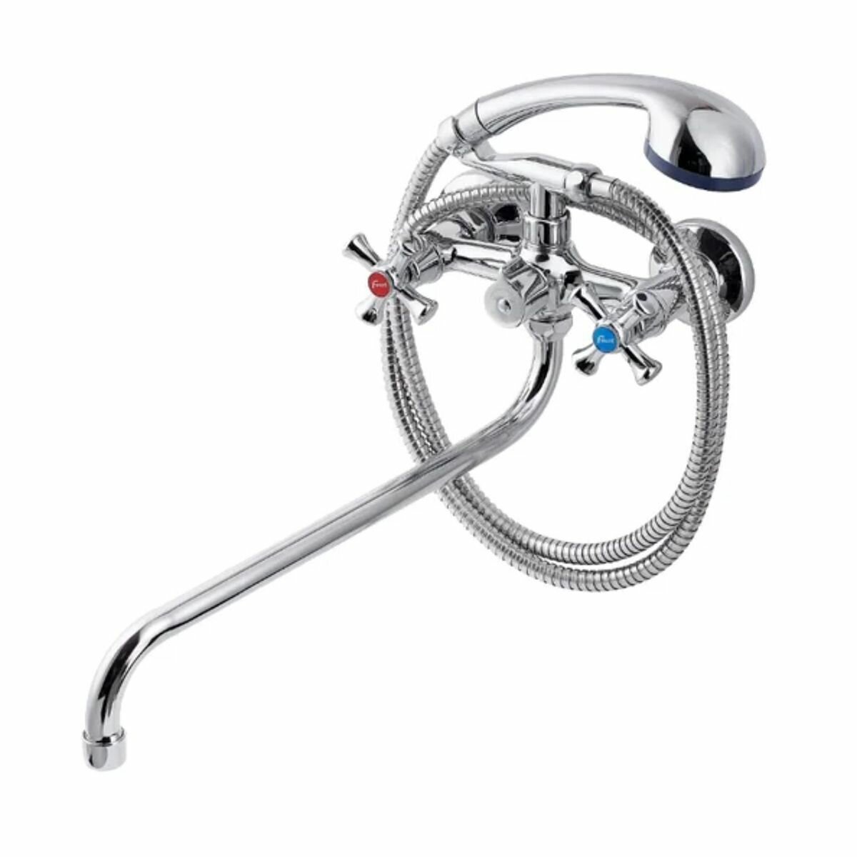 Смеситель для ванн длинный излив "Fauzt" FZ511-A07, силумин, цвет: хром