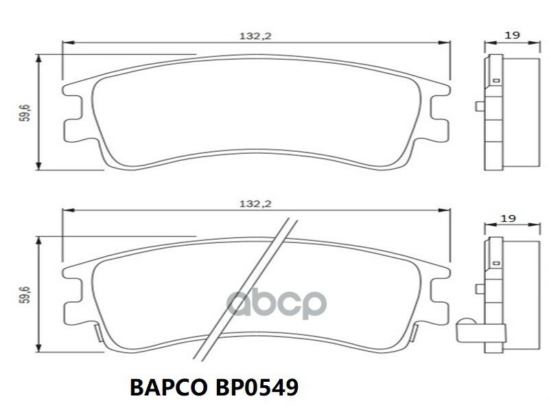 Колодки тормозные дисковые BAPCO BP0549 передние дисковые легковой серии