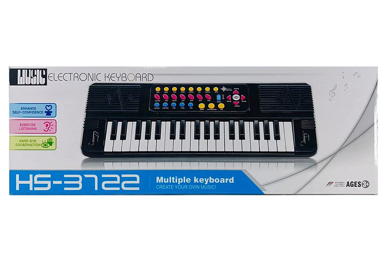 Синтезатор MUSIC ELECTRONIC KEYBOARD HS3722A с микрофоном, 37 клавиш, 24 функции