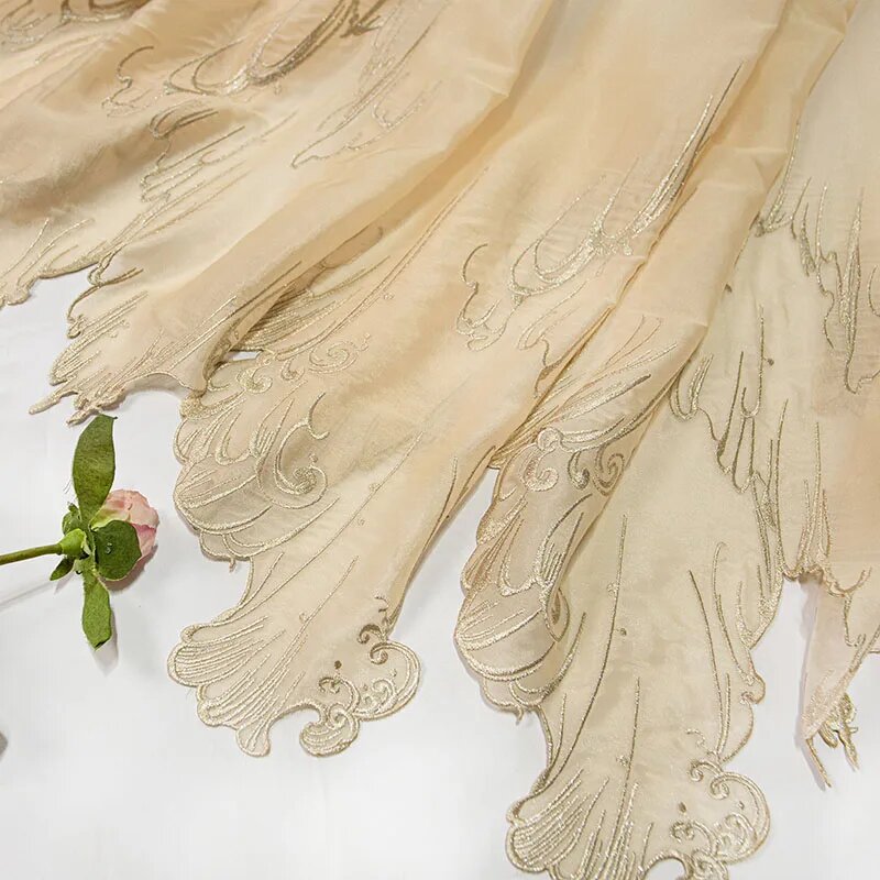 Китайская классическая градиентная вышивка ткань 150х100 см Бежевый, 9