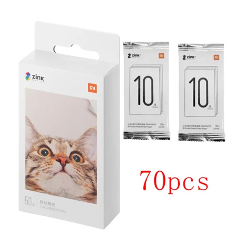 Xiaomi ZINK Покет Принтер Бумага 3 дюйма Самоклеящаяся Белый, 70sheets Paper