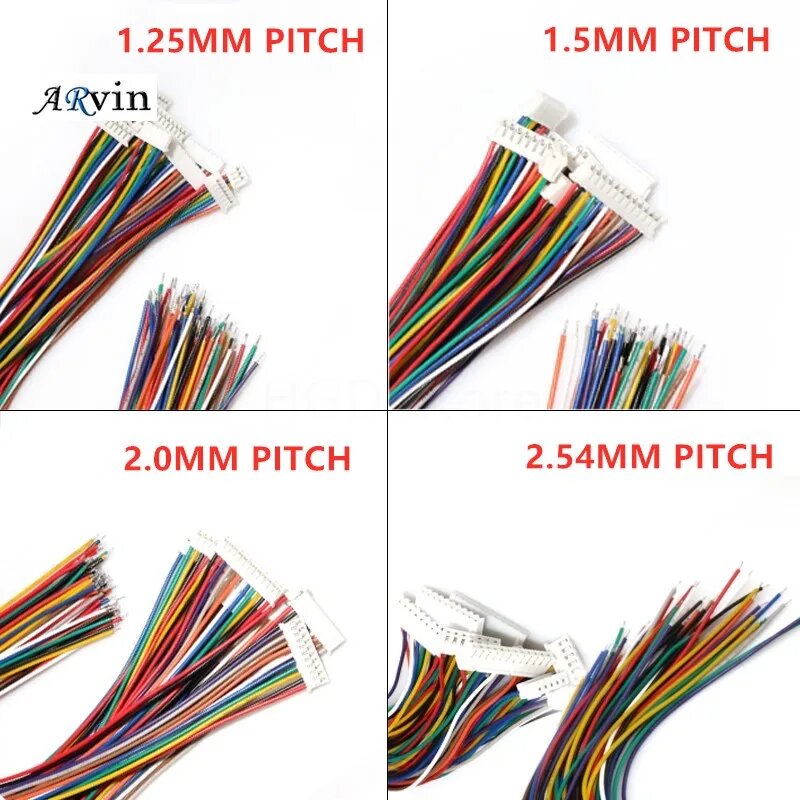 Разъемы SH/JST/ZH/PH/XH 1.0/1.25/1.5/2.0/2.54 мм с проводом 2/3/4/5/6/7/8/P Pin (10 шт) 4п, 200MM, ZH 1.5MM