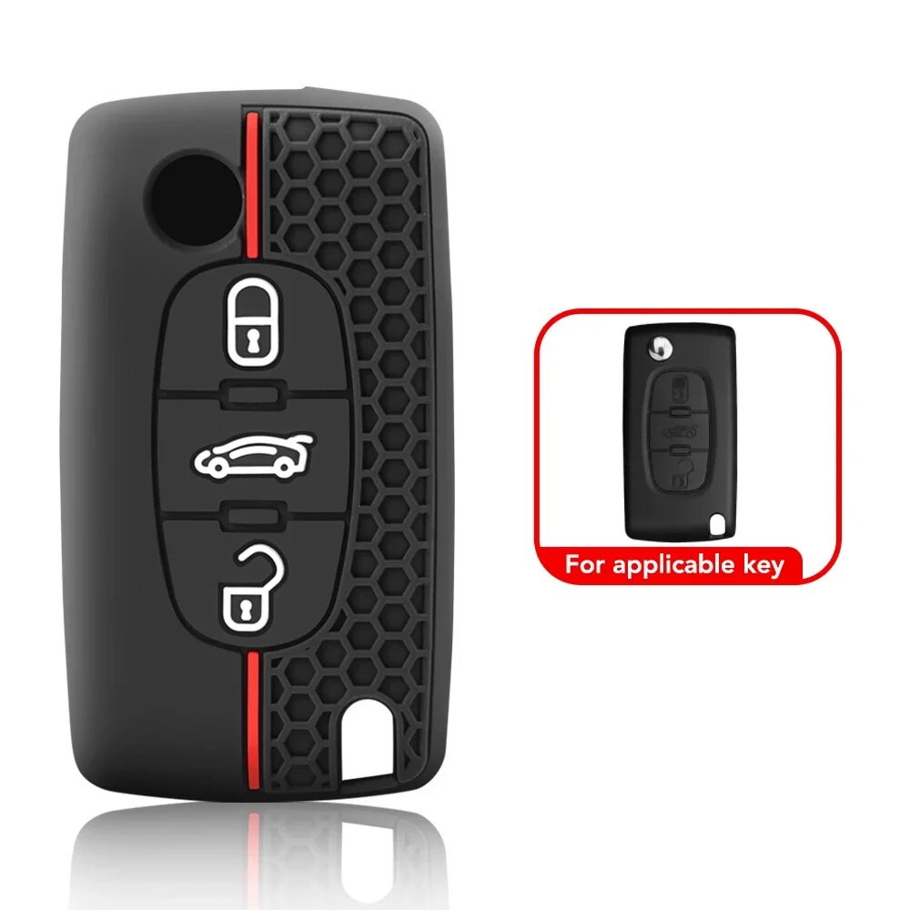 Силиконовый 2/3 кнопочный Автомобильный ключ-брелок для Citroen C2, C3, C4, C5, C6, C8, для Peugeot 107, 207, 307, 307S, 308, 407, 607