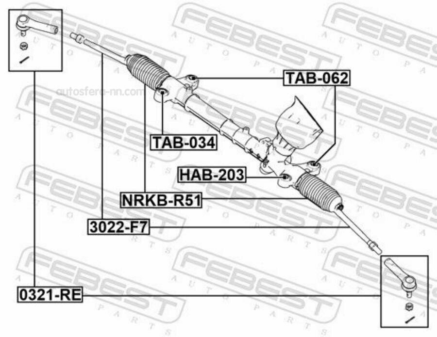 FEBEST 3022F7 тяга рулевая
