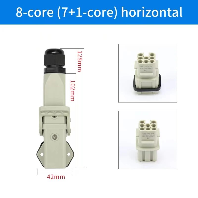 WZAZDQ HDC-HA разъем 4/5/6/8 pin водонепроницаемый 250В 10/16А 8 pins 10A