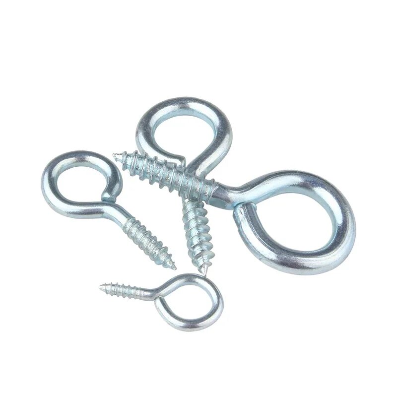 Саморезы с крючком из углеродистой стали синего цвета No.8--5pcs, Blue zinc