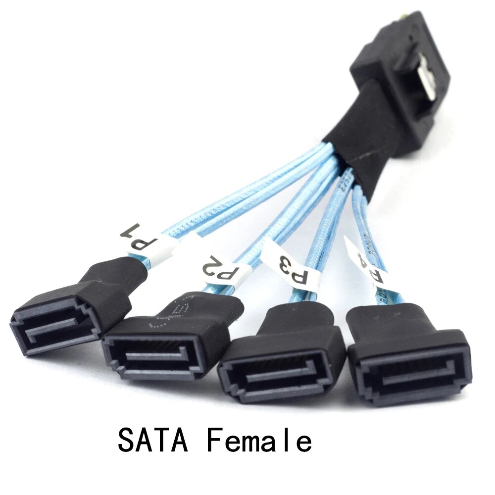 Mini SAS SFF8087 на 4 SATA адаптерный кабель 0.1m