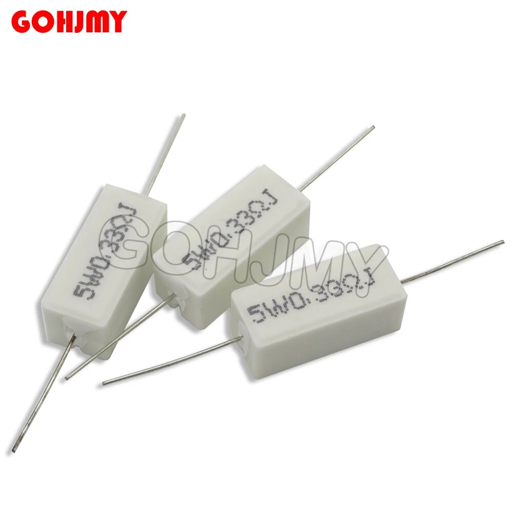 Цементные резисторы GOHJMY 5 Вт, 10 шт, 0.1~10кОм 5w 20 ohm