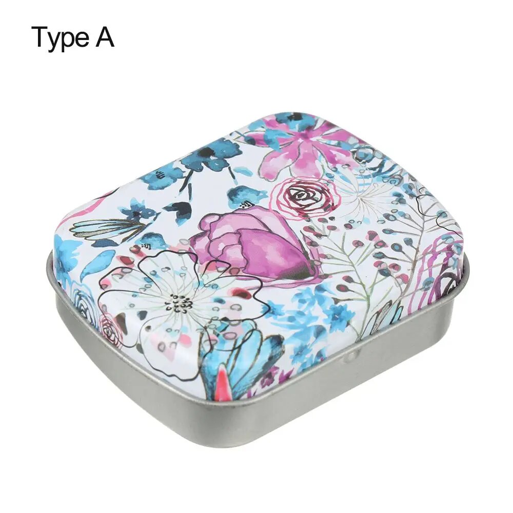 Жестяная мини-коробка, металлические пустые банки на петлях с крышкой, портативный прямоугольный маленький контейнер для хранения, кейсы для конфет и таблеток, Домашний Органайзер