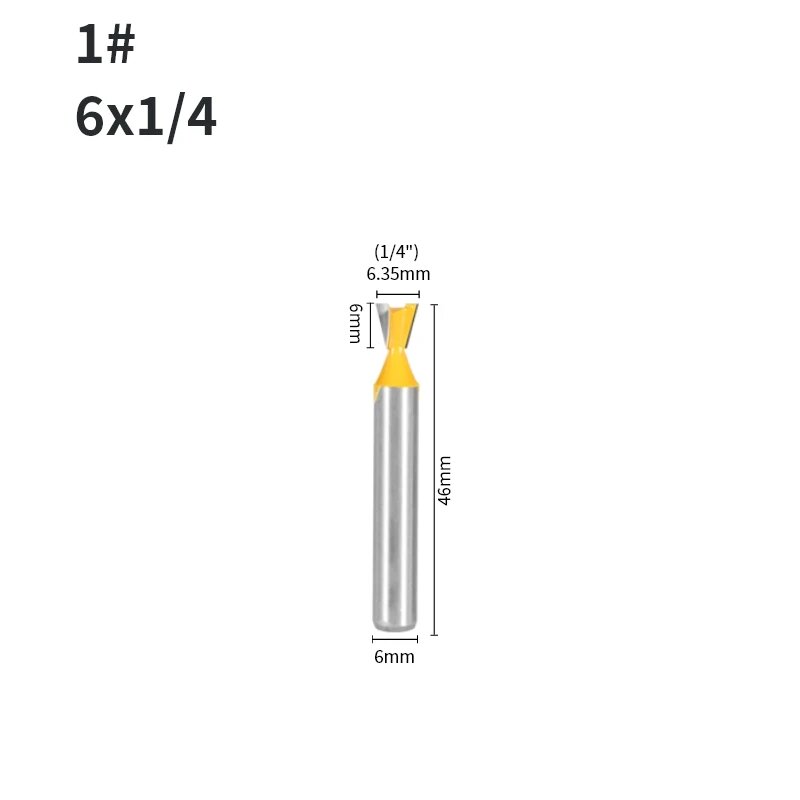 YUSUN 6 мм 6,35 мм хвостовик ласточкин хвост шарнир фреза 14 градусов деревообрабатывающий фрезерный станок для гравировки бит торцевая фреза 6x6.35