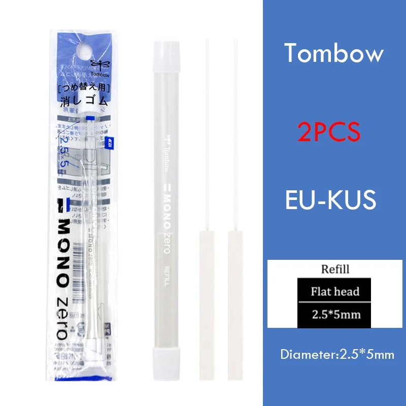 Tombow MONO Zero резиновый карандаш-ластик Белый, 2Square Refills