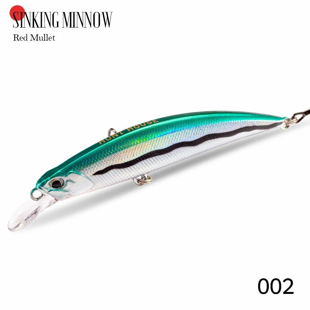 Hunthouse LW433 Ryuki Minnow Воблер 60/7, 80/13, 95/16 г 80mm 13g, 002