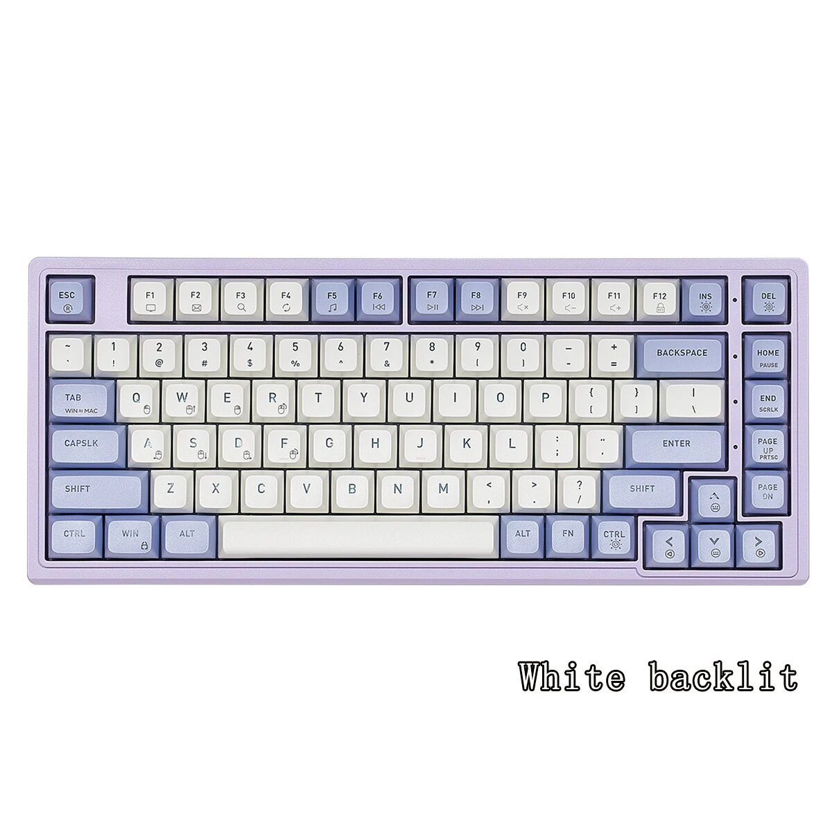 HEXGEARS M2 механическая клавиатура 87 клавиш, Green Switch, M2-WHITEPURPLE