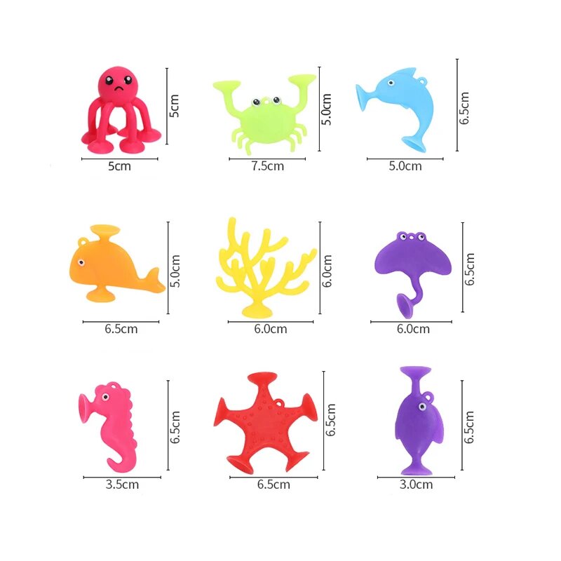 Детский силиконовый конструктор на присосках, 9pcs-500981