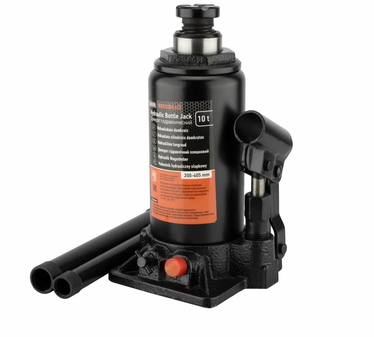 Гидравлический домкрат автомобильный бутылочный 10т. 195-375 мм 43100 10125