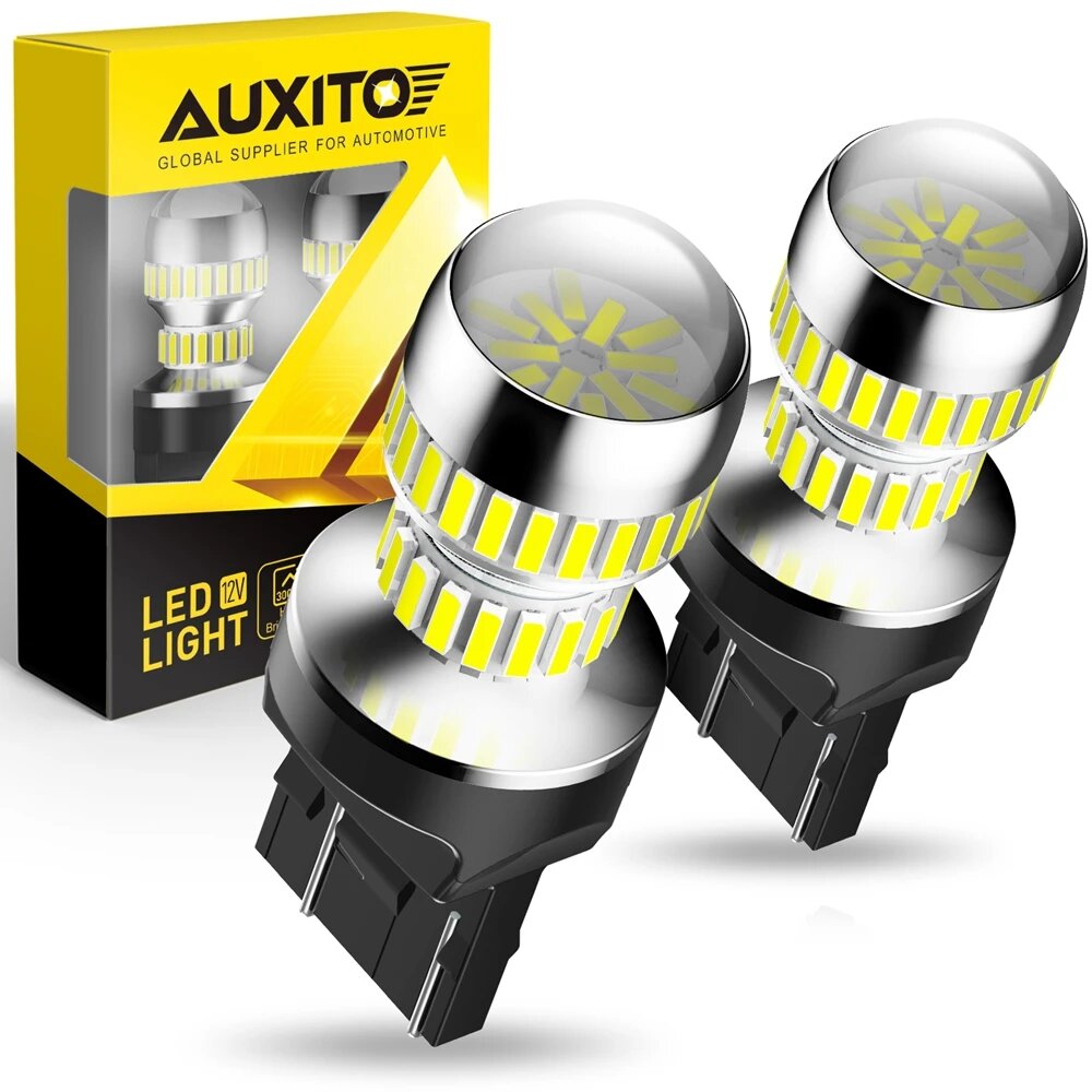 AUXITO 2 шт. T20 W21/5W 7443 7440 Светодиодные лампы для автомобильных DRL Супер яркие 12 В 6000 К Белые W21W WY21W Светодиодные дневные ходовые огни 7443 W21/5W T20