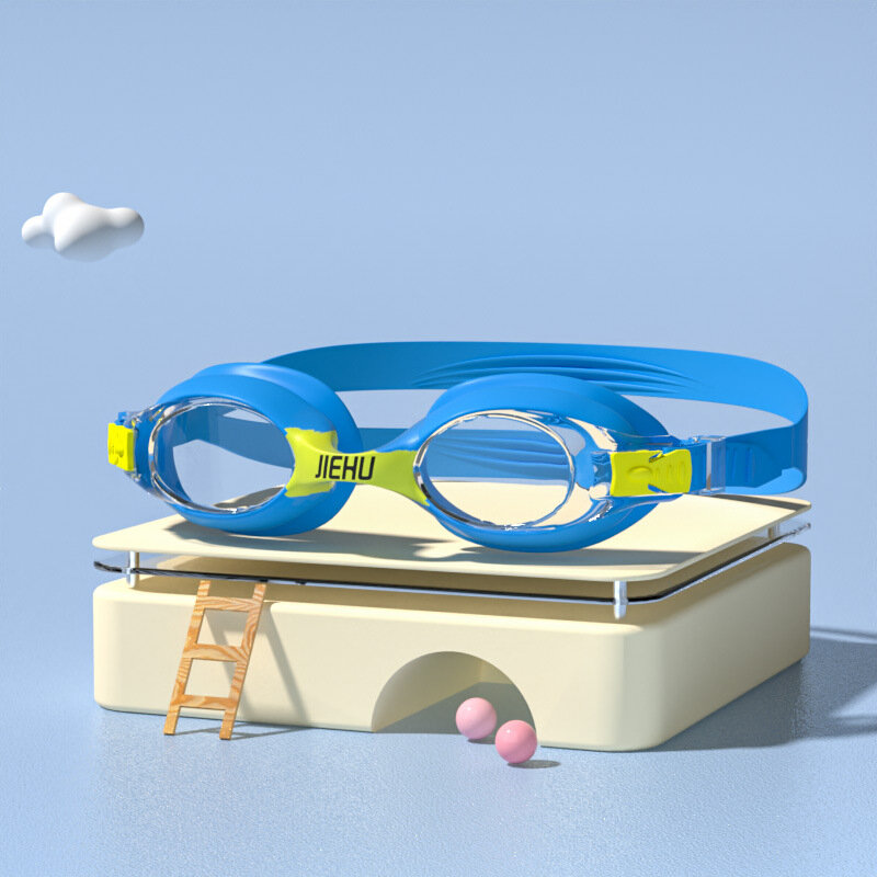 Очки для плавания Jet Tiger, для детей, противотуманные, синие и жёлтые